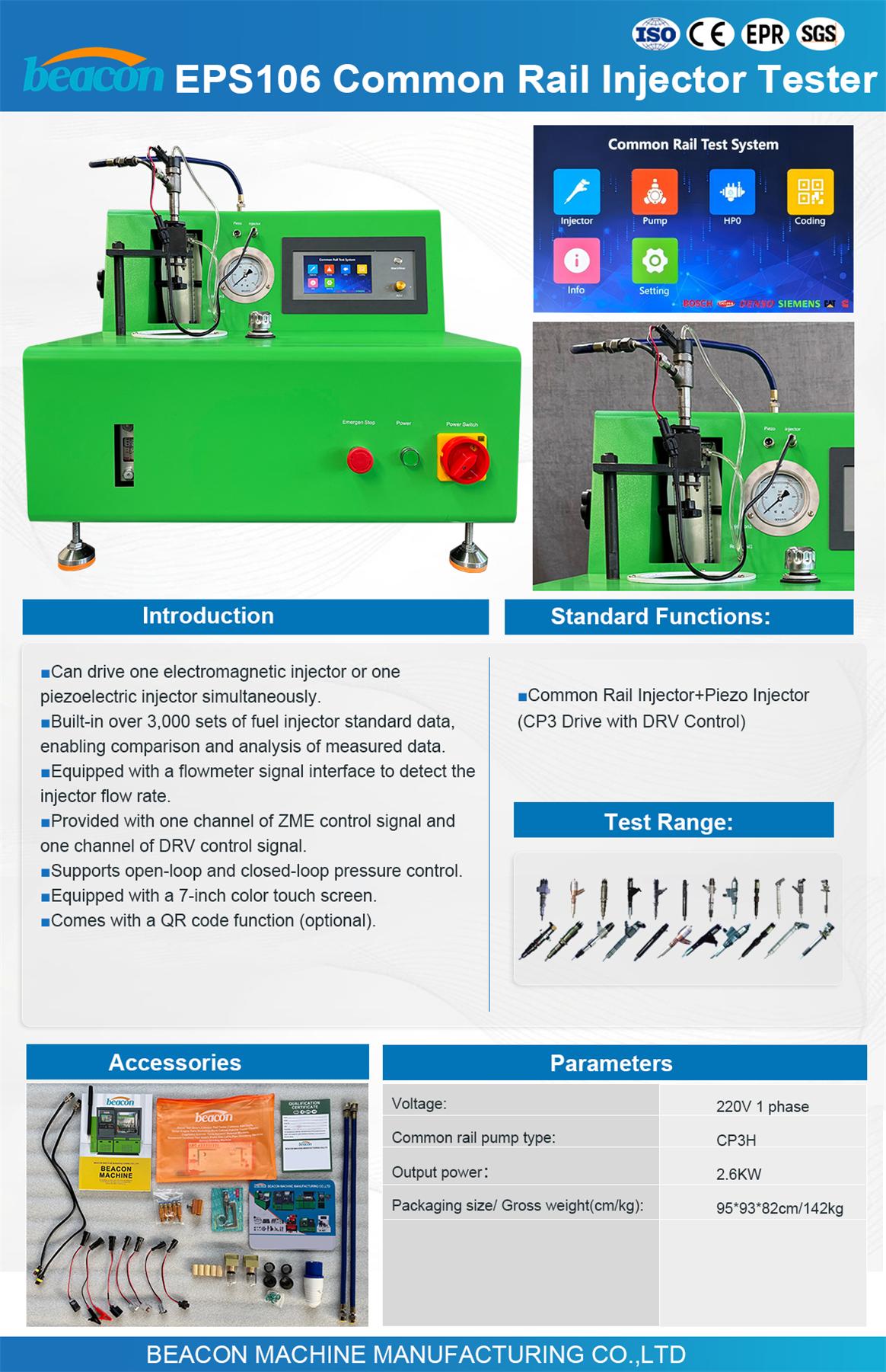 Banco de pruebas EPS106 para inyectores piezoeléctricos y de conducto ...